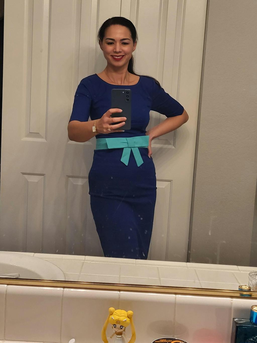 Helena DRESS ONLY- pencil dress with bow belt – heartmycloset