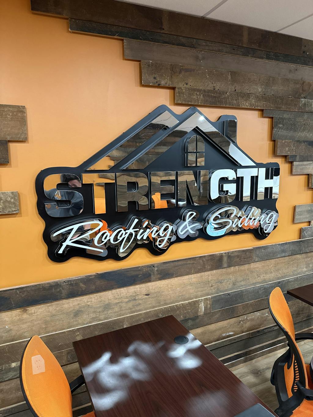STRENTH Roofing &Siding Backlit Front Lit Sign – helloneonsign
