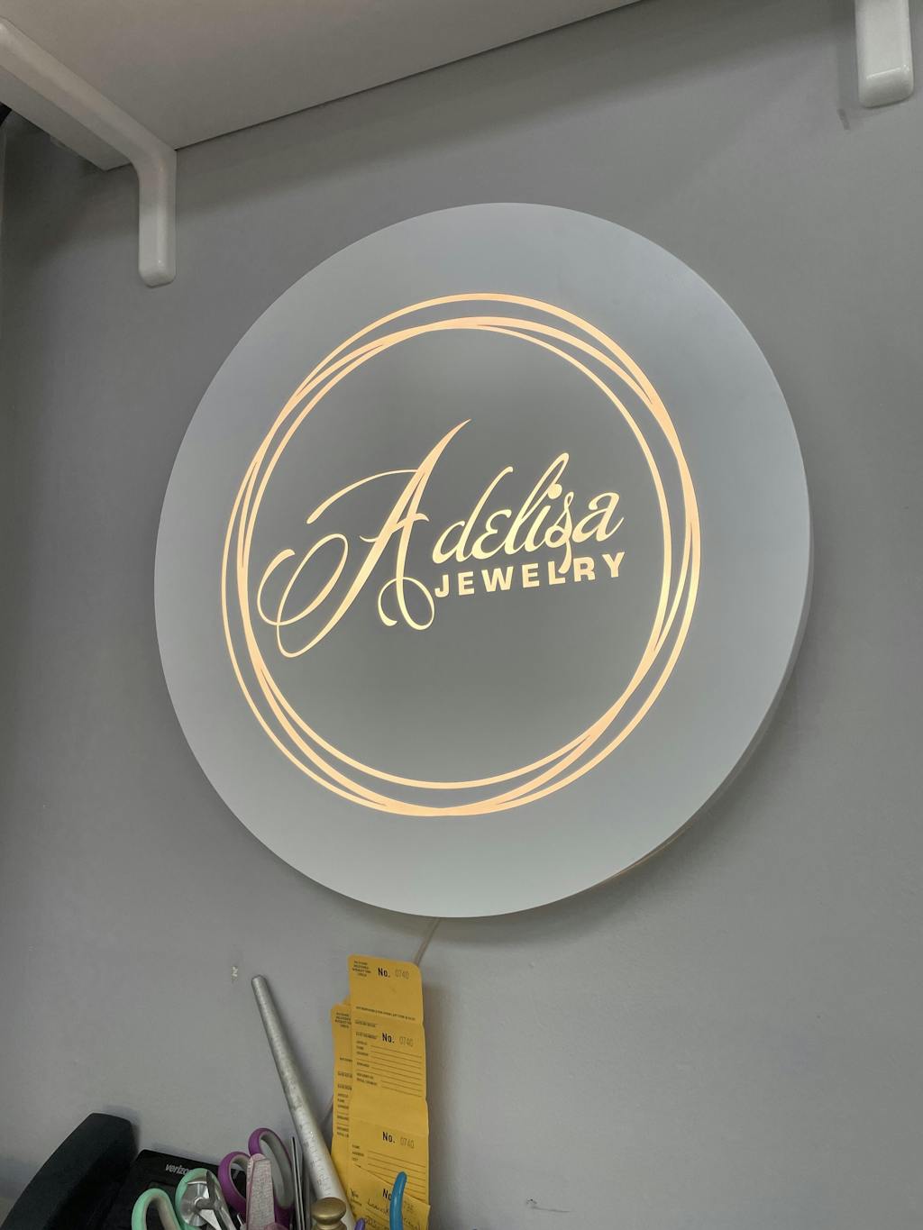 Business Logo Led Metal Sign Hollow Out Stainless Steel Round Lighting ...