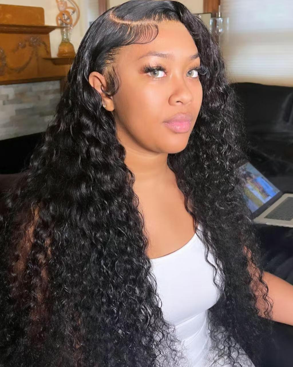 Hermosa Pre-Bleached Knots Deep Wave Frontal Wigs 13*6 HD Lace Front H ...