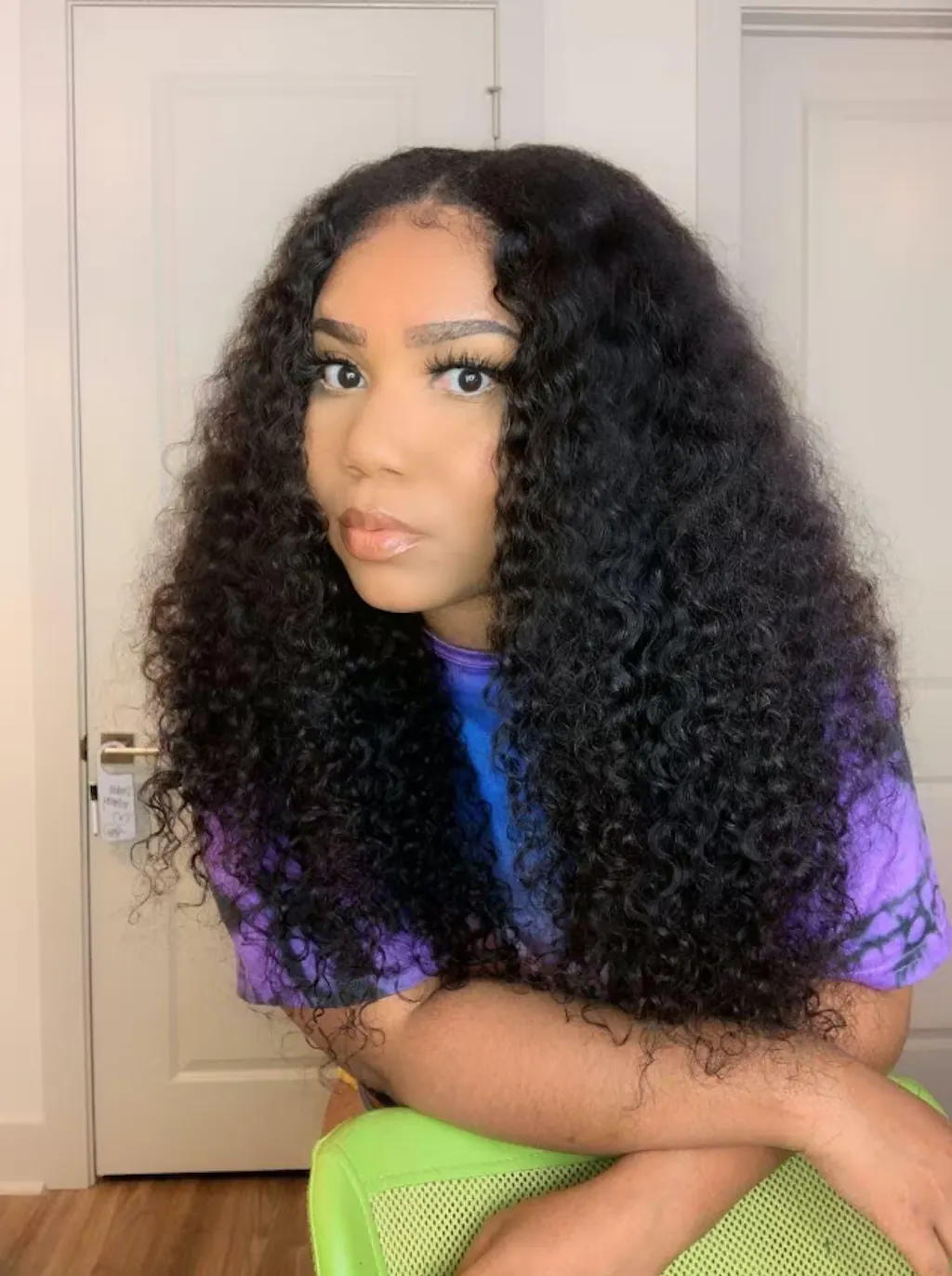 Natural 4C Curly Edges Hairline 13x4/5x5 HD Lace Front Wig With Curly ...