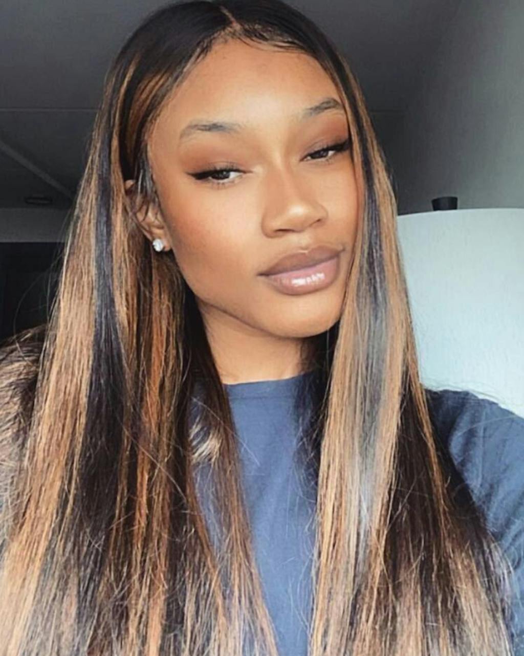 Highlight 1B/30 Human Hair Wigs Straight 13x4 Lace Front Wig With Baby ...