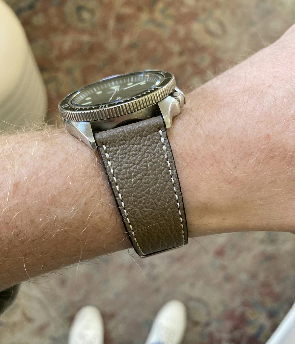 Fluco Biarritz Racing Black Goatskin Leather Watch Band Strap | Holben's