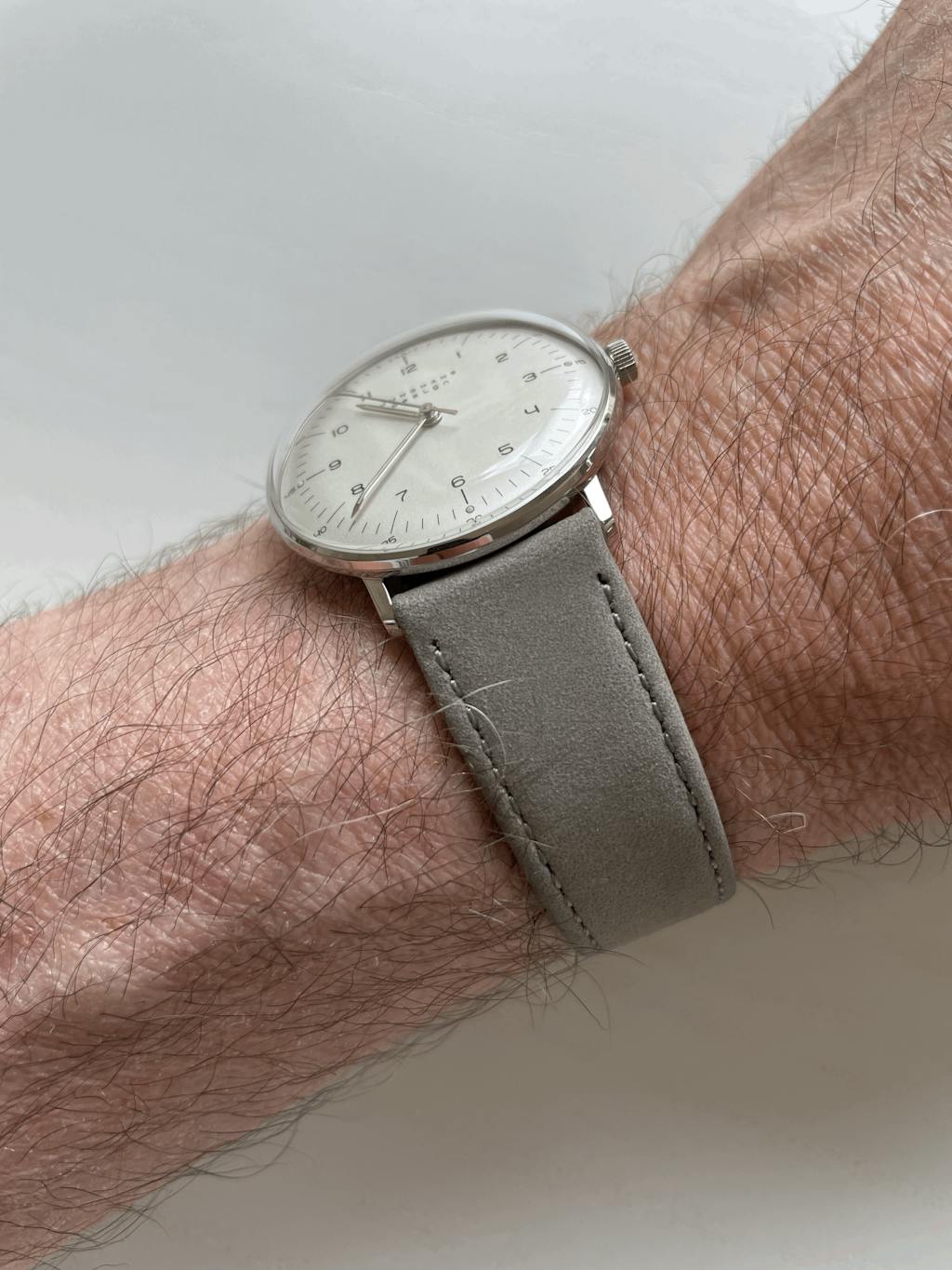 Hirsch Osiris Light Blue Nubuck Leather Watch Band Strap