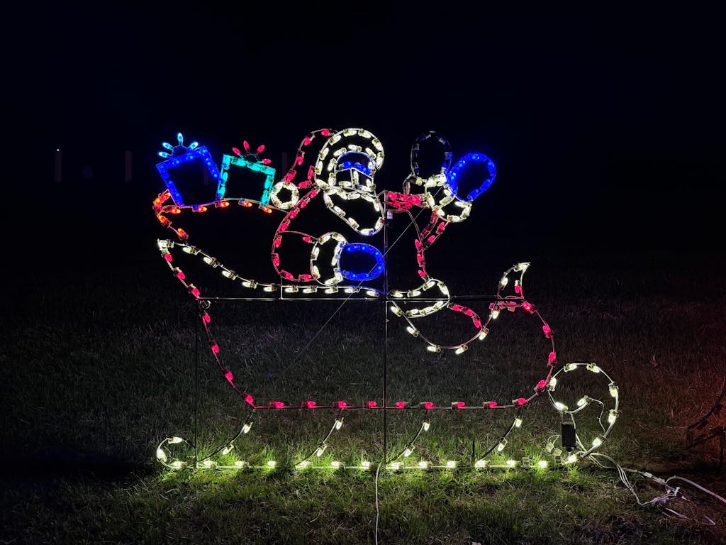 Animated Santa Clause and Sleigh Light Motif - HolidayLights.com