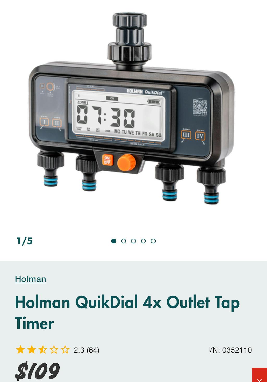 QuikDial™ 4x Outlet Tap Timer - Holman Industries