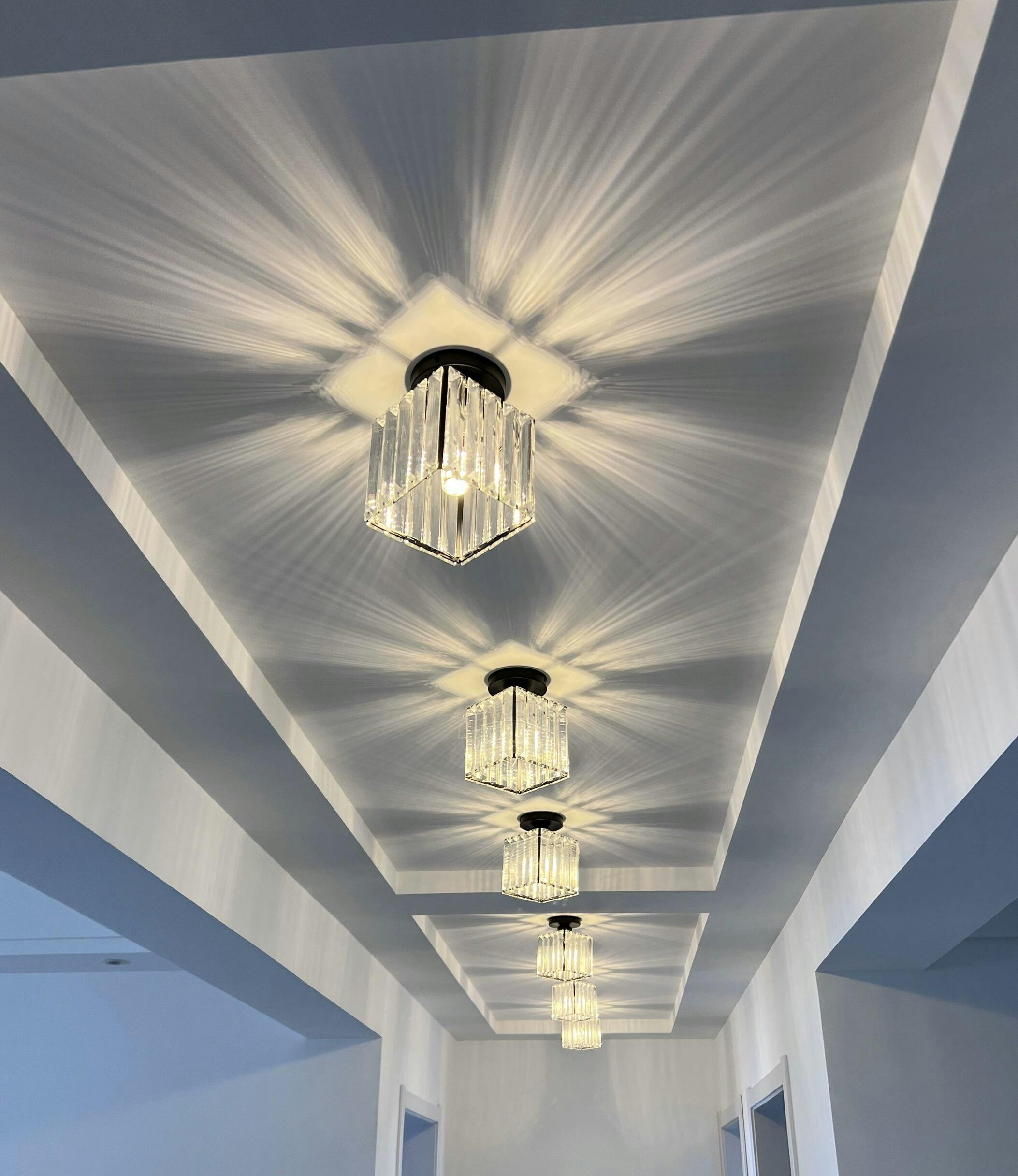 Homdiy Modern Glass Ceiling Lights Semi Flush Hallway Ceiling Lighting