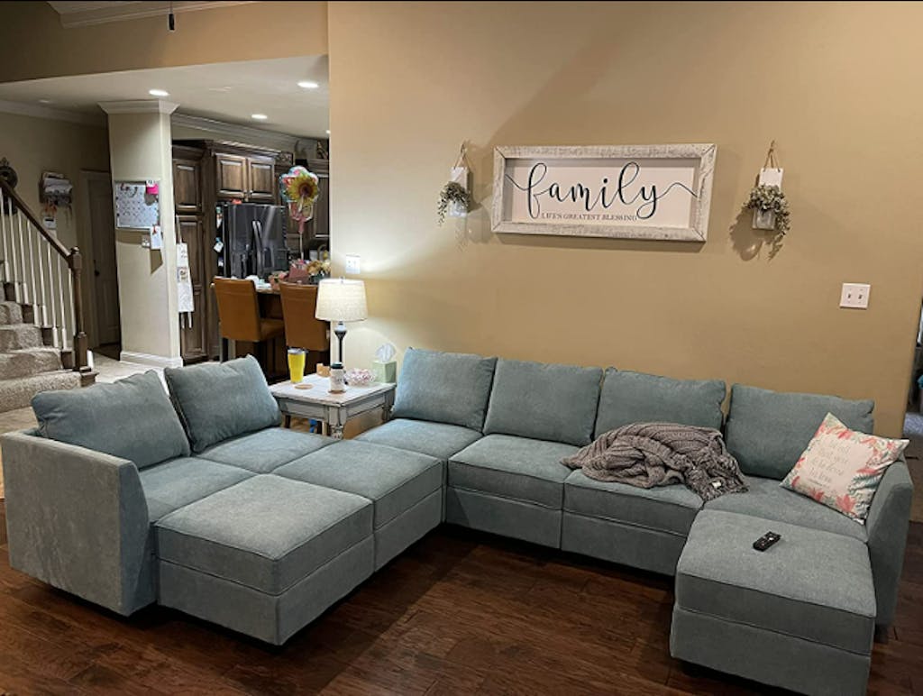 9-Seat Convertible Modular Sectional U Shaped Sofa Couch Honbaymall