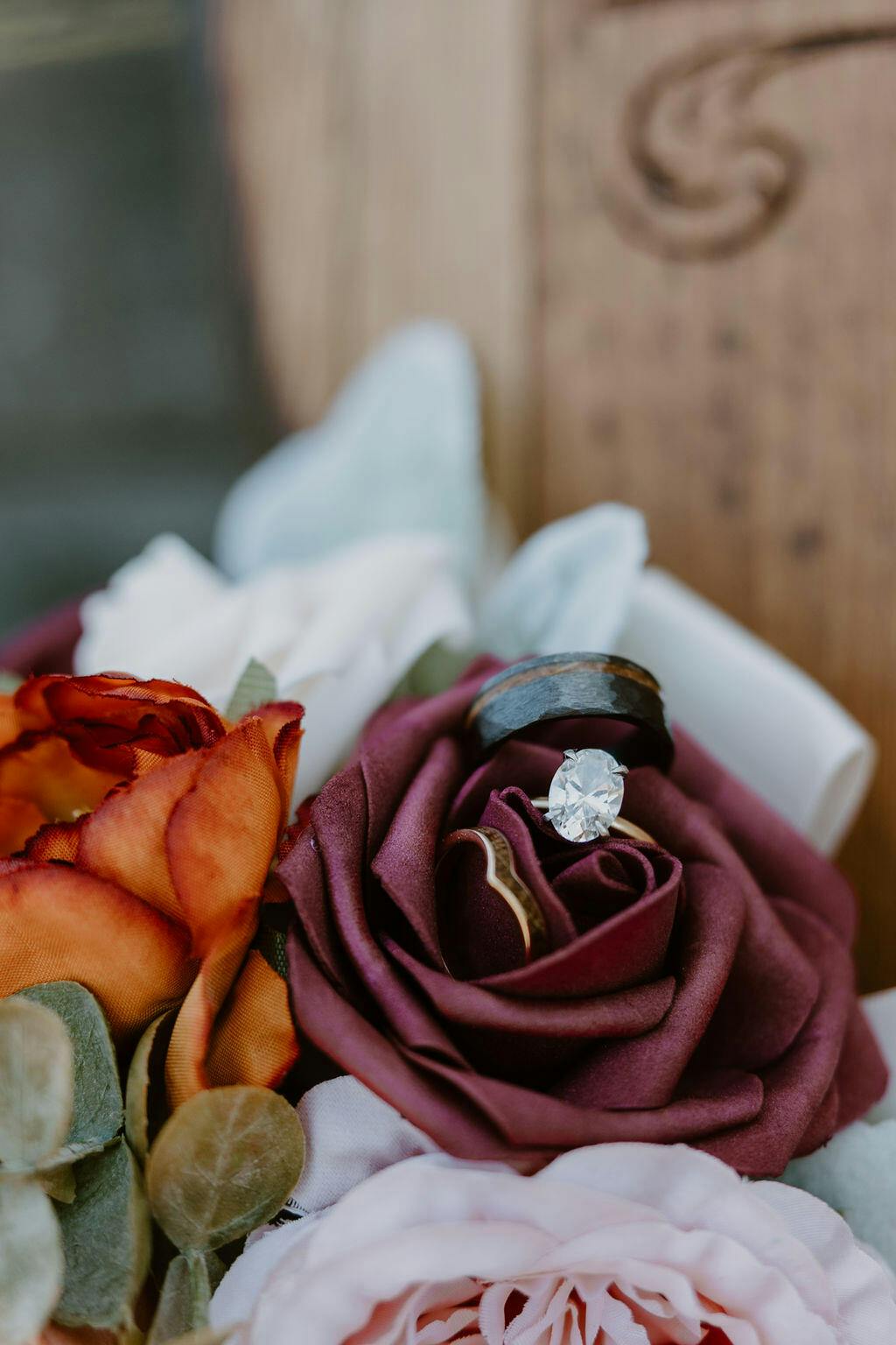 Beveled Tungsten Yooper Glow Stone Inlay Ring