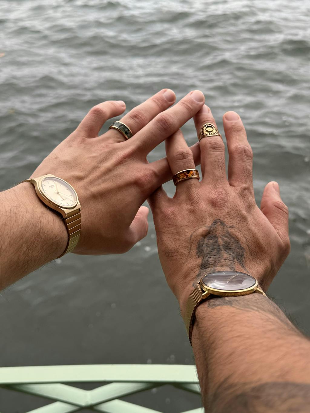 Beveled Tungsten Yooper Glow Stone Inlay Ring