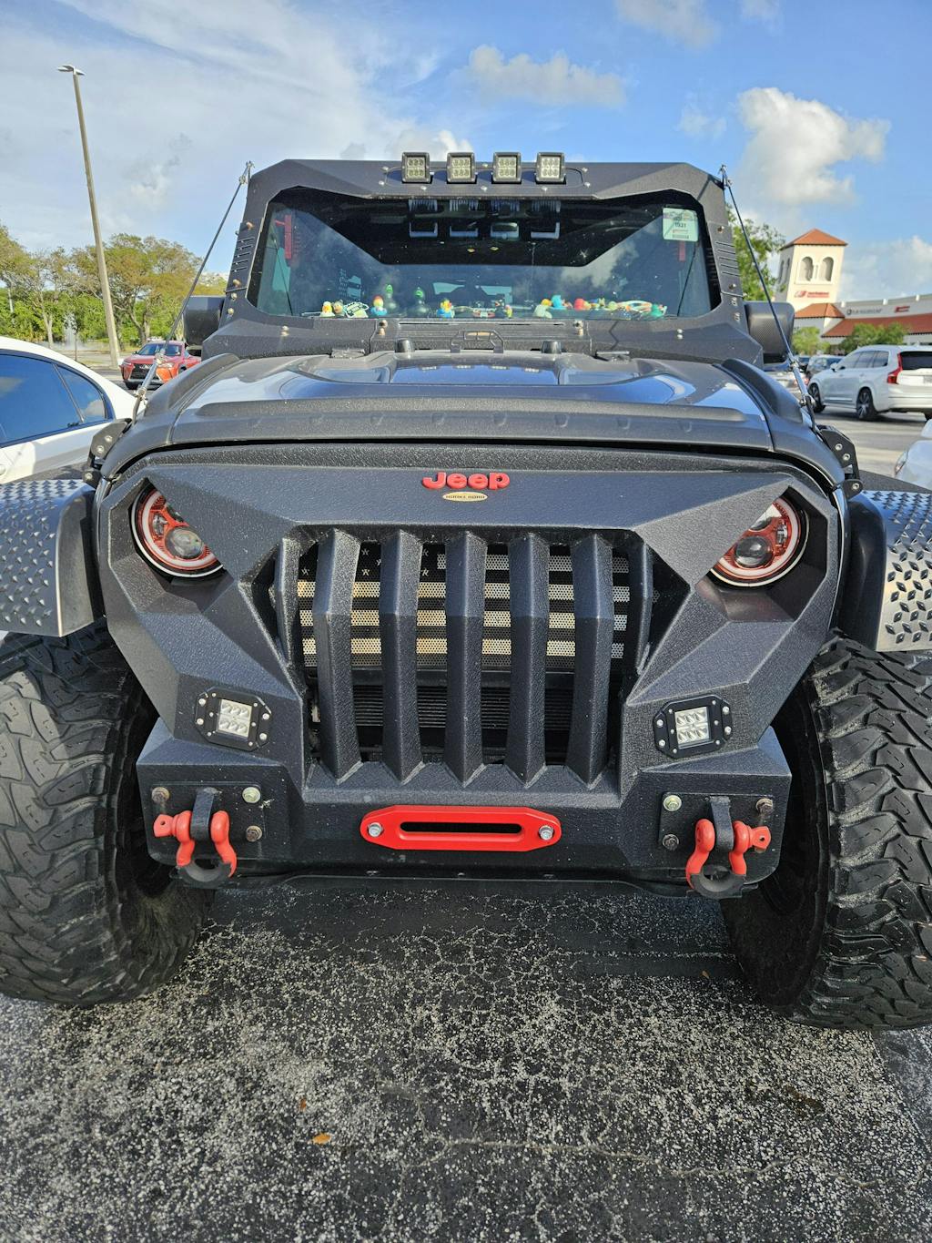 HookeRoad Jeep JL Mad Max Front Bumper Grill w/Wings & LED Lights for ...