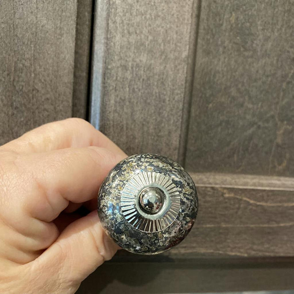 Silver Marbled Leia Knob - Hooks & Knobs