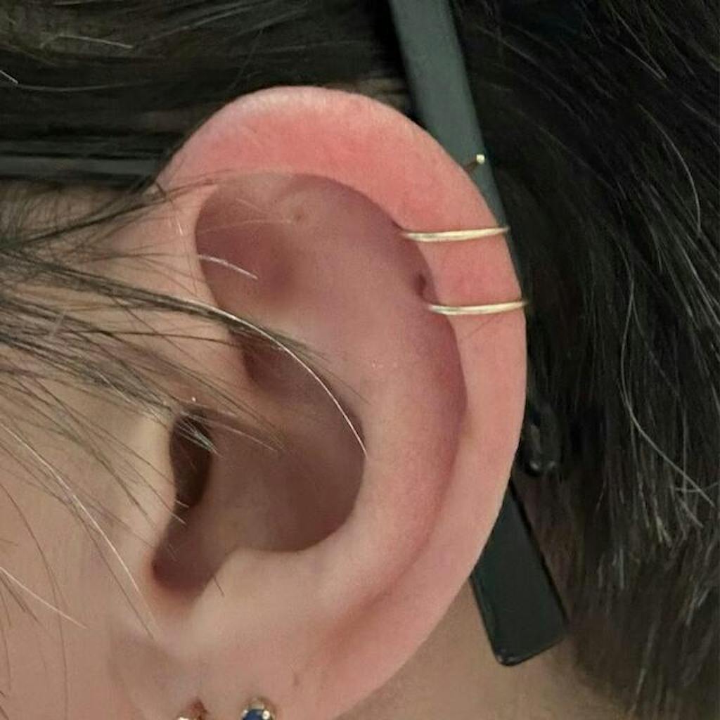 Double Pierced Hoop Earrings – Hoops By Hand