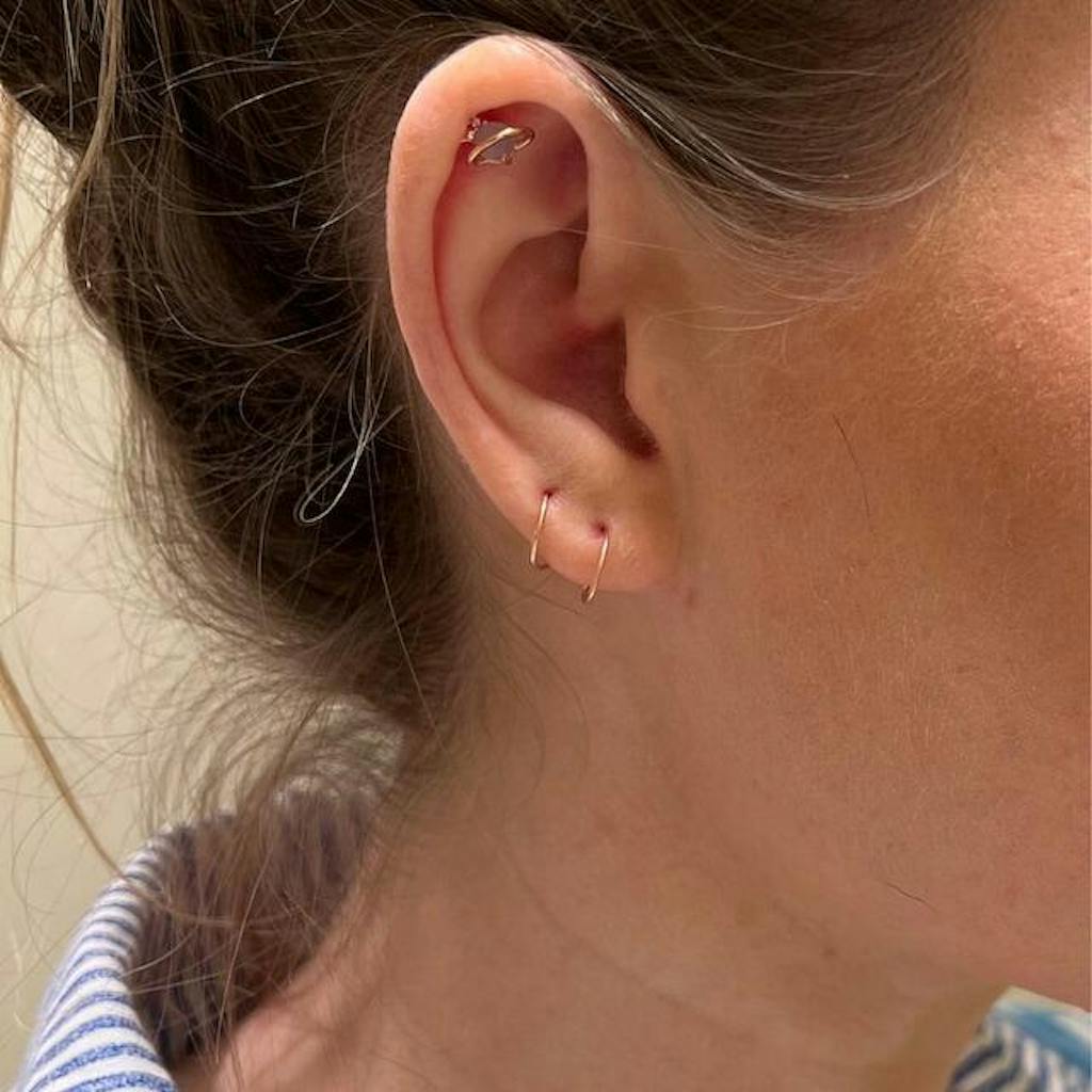 Double Pierced Hoop Earrings – Hoops By Hand