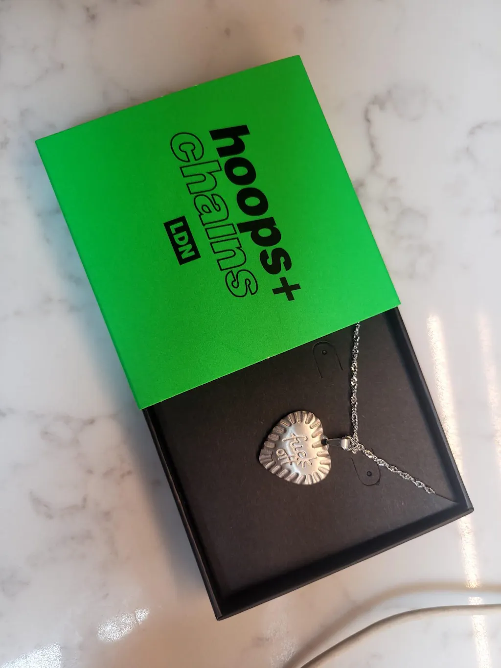 Fuck Off Heart Chain – Hoops + Chains LDN