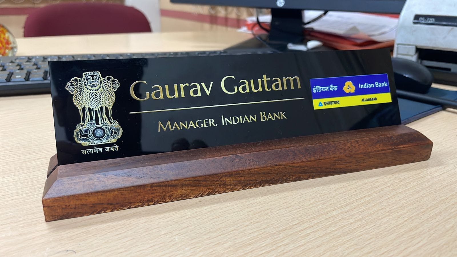 Excelus Office Desk Name Plate for IAS / Government Officers – Housenama