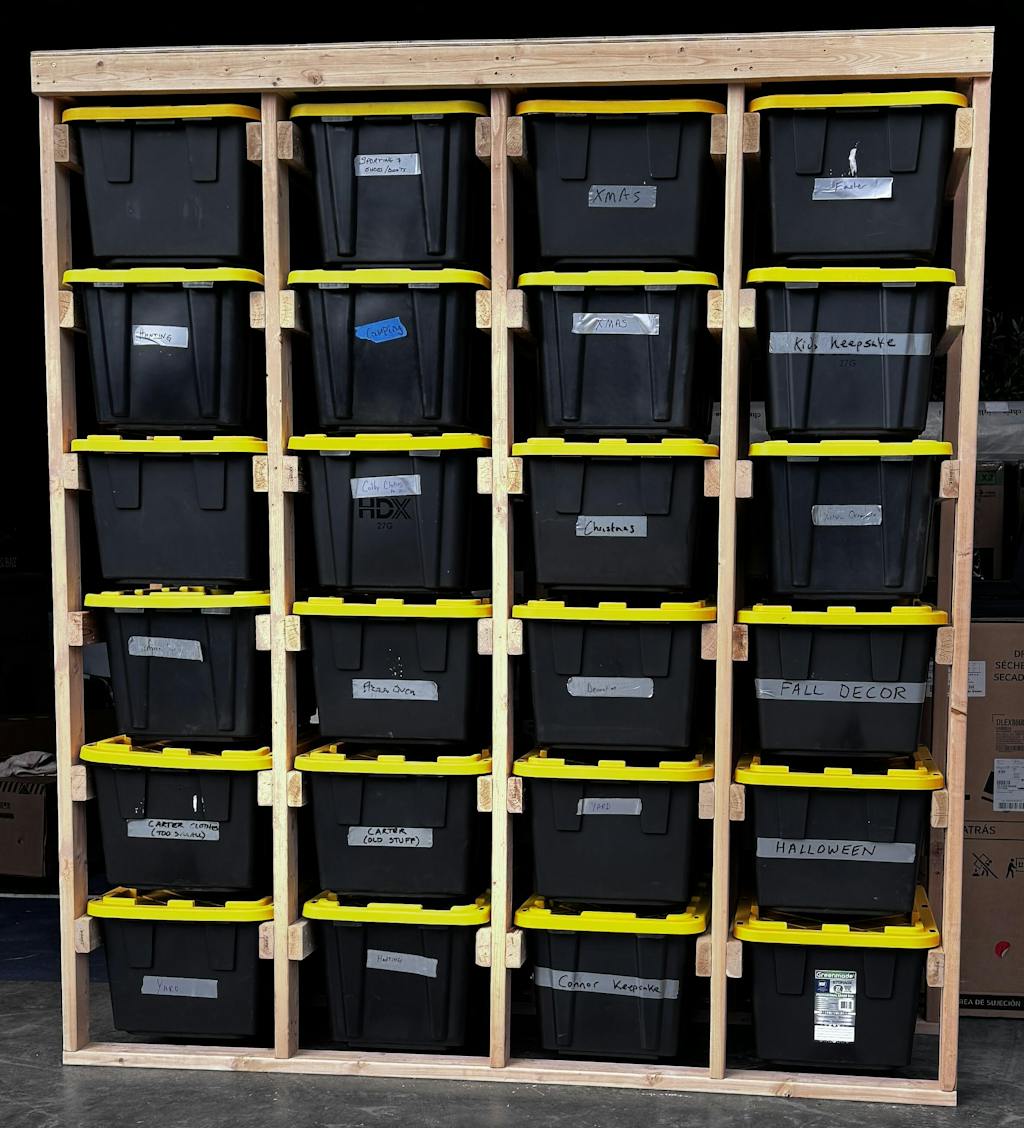 27 Gallon Tote Storage Rack Plans PDF – Hudson's Timber