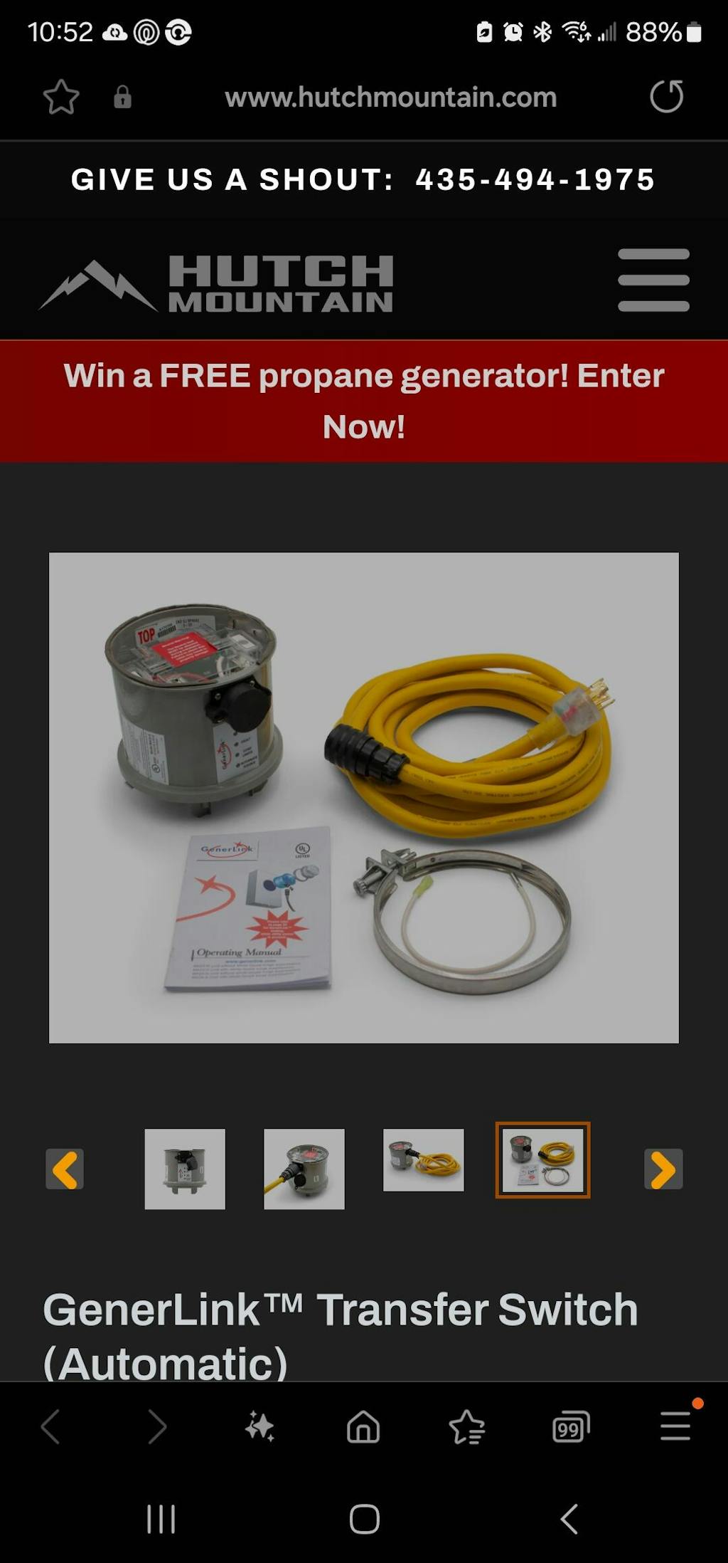 GenerLink Transfer Switch (Automatic) – Hutch Mountain