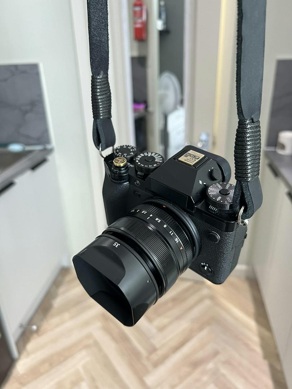 Real Pull-Up Waxed Leather Camera Strap - Black 15mm Handmade Camera ...