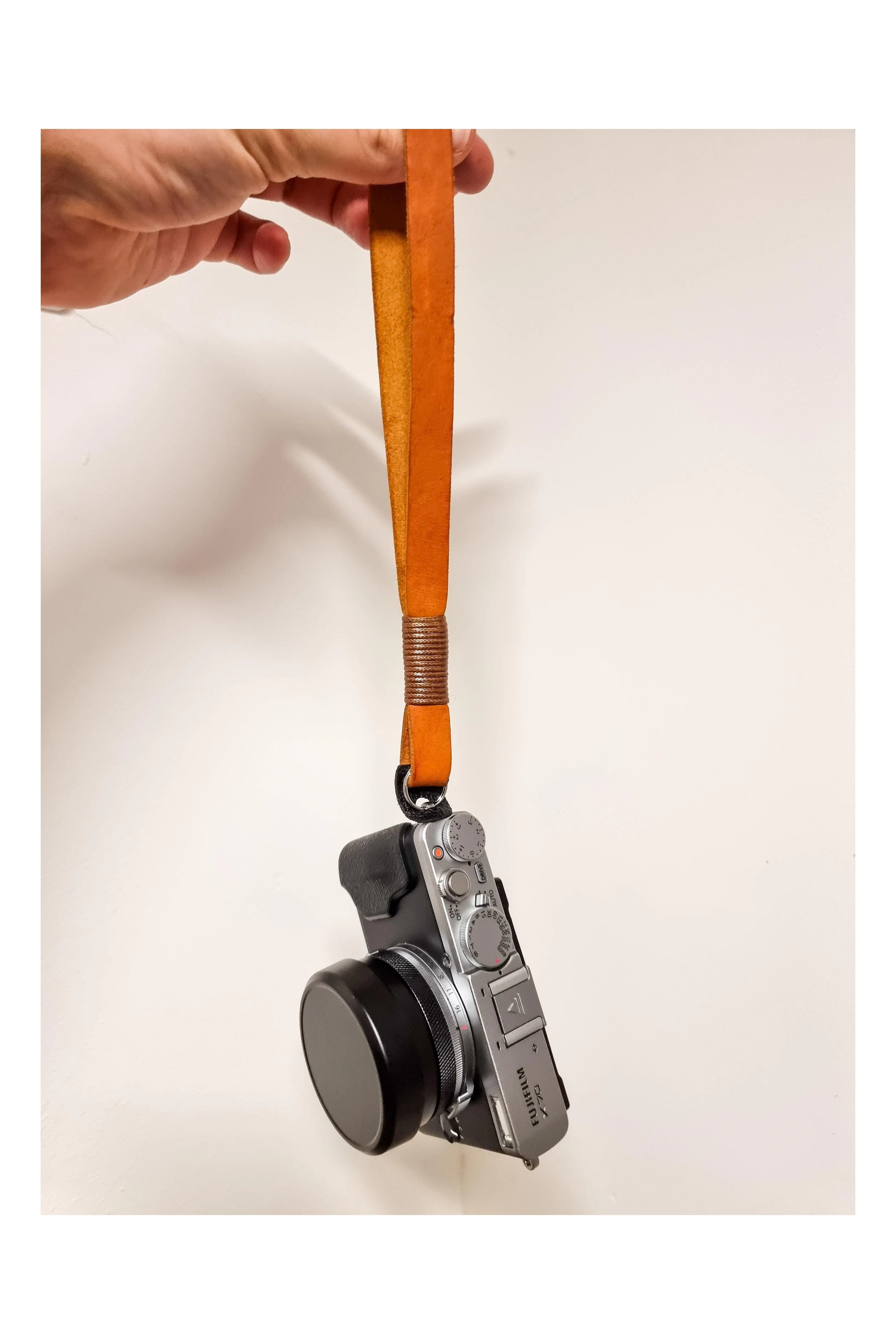 Real Pull-Up Waxed Leather Camera Strap Cognac 15mm – Hyperion Handmade ...