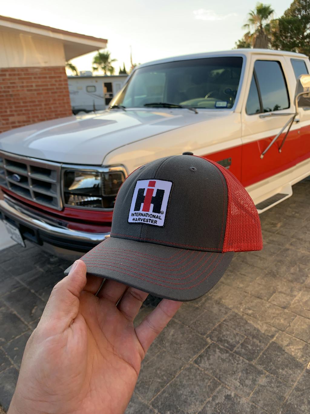 International Harvester | Grey and Red Mesh Hat | IH Gear - IH GEAR