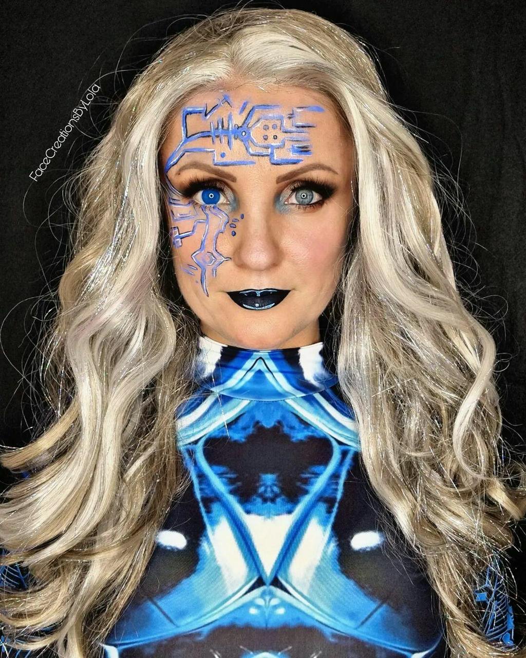 Luna - Gray White Highlighted With Silver Tinsel Synthetic Lace Front ...