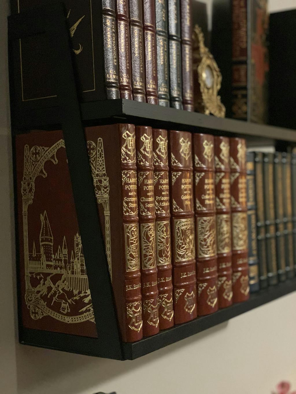 Harry Potter Series Rebound in Gold Embossed Leather | Ingenius Designs