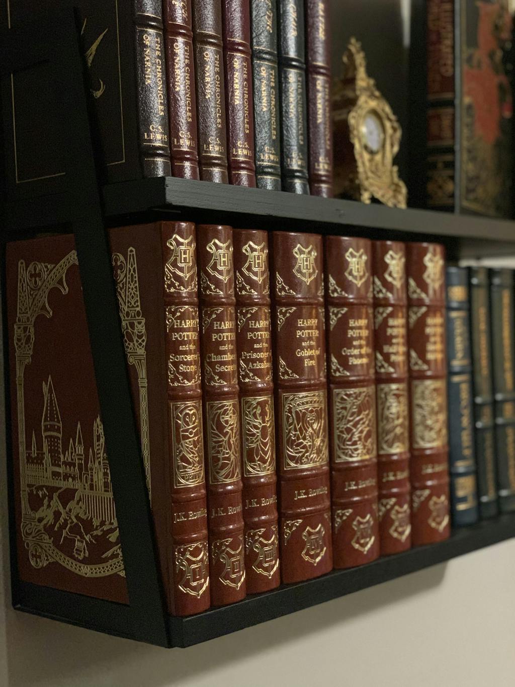 Harry Potter Series Rebound in Gold Embossed Leather | Ingenius Designs