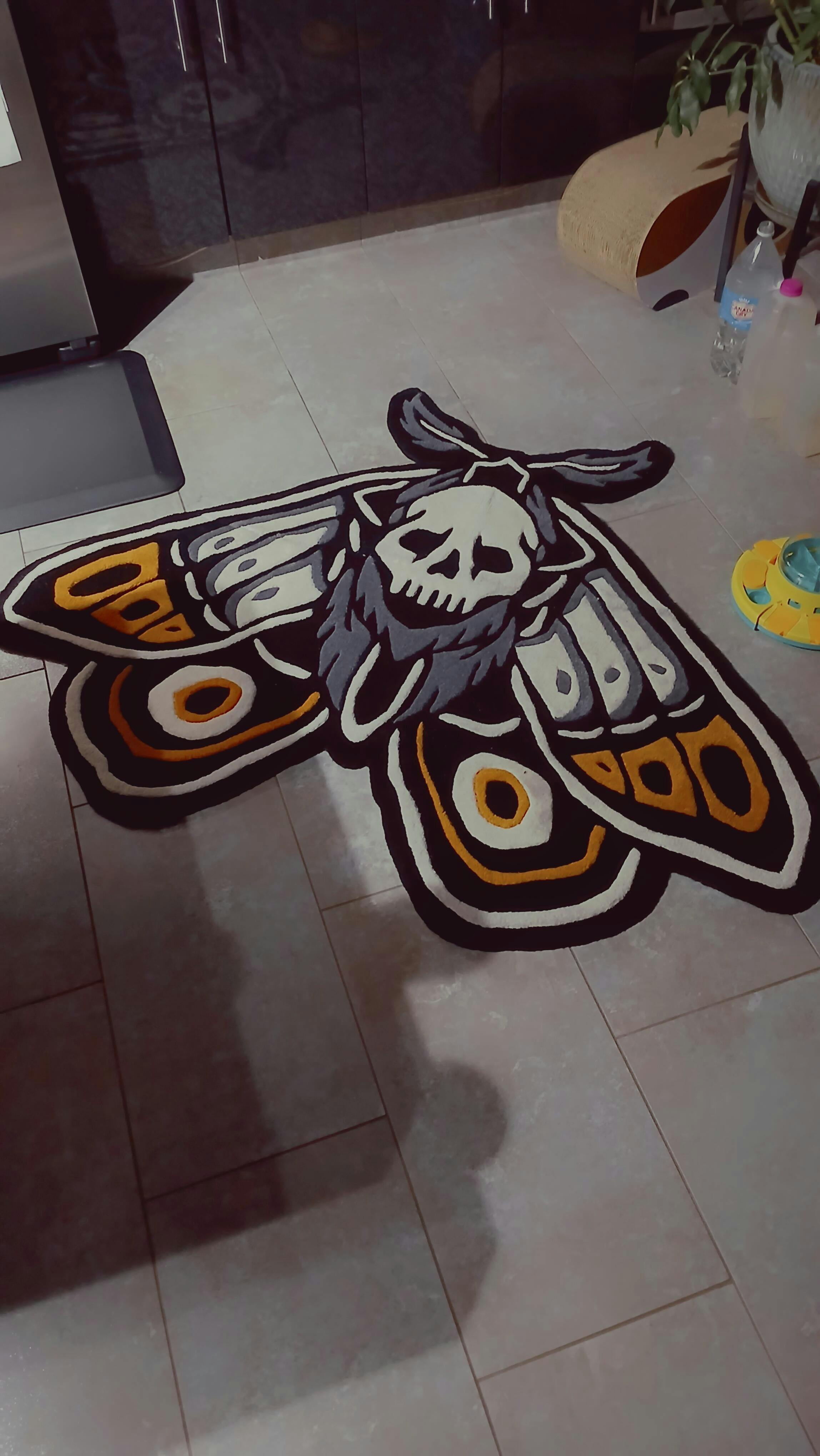 Blackwork Rose Rug - Gothic Floral Decor – Inked Rugs