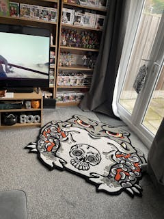 Death Moth Rug - Gothic Tattoo Decor – Inked Rugs