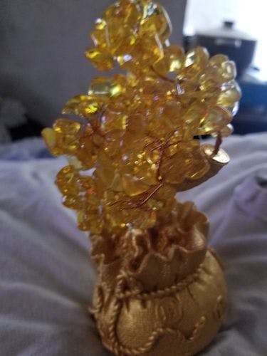 Citrine Money Tree Gemstone Ornament - Feng Shui for Prosperity