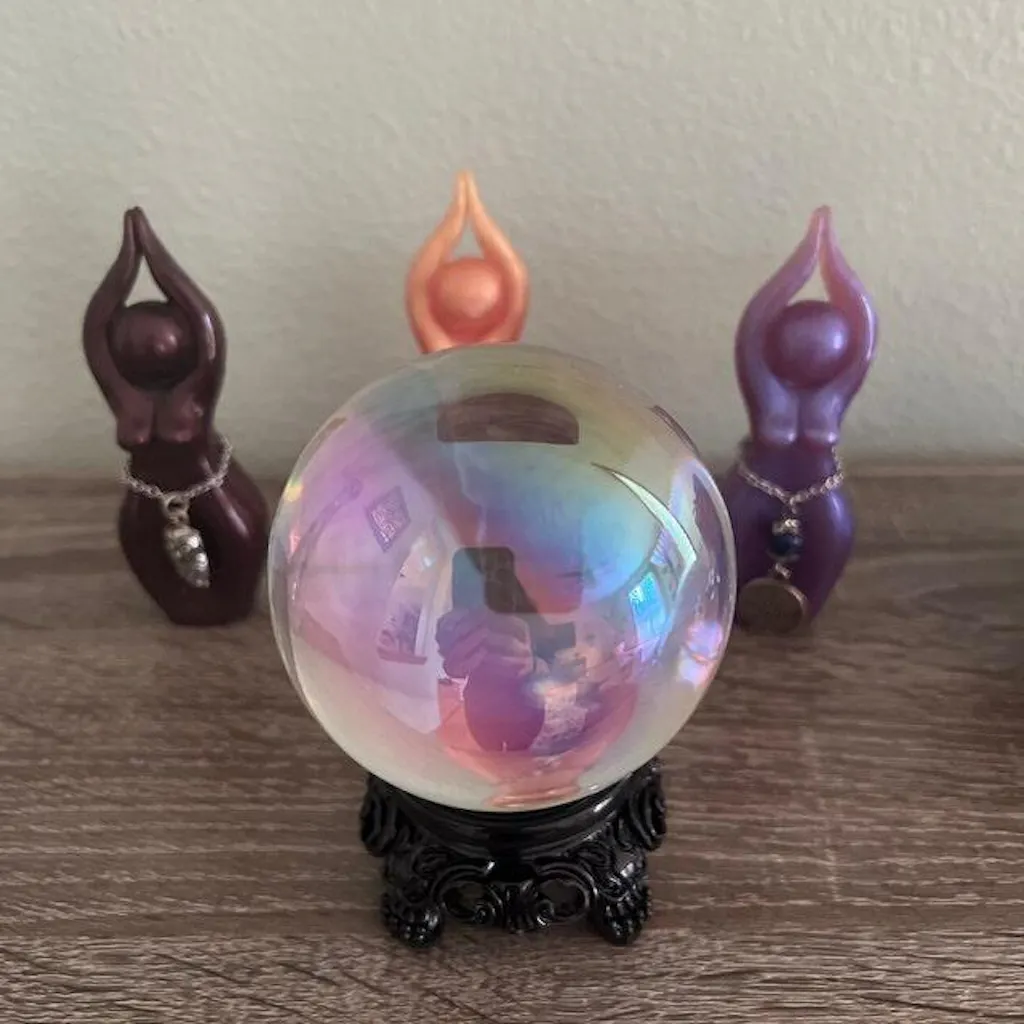 80mm, Aurora Crystal Ball, Aurora Glass Ball, 3.15 Inch - Insects In Resin