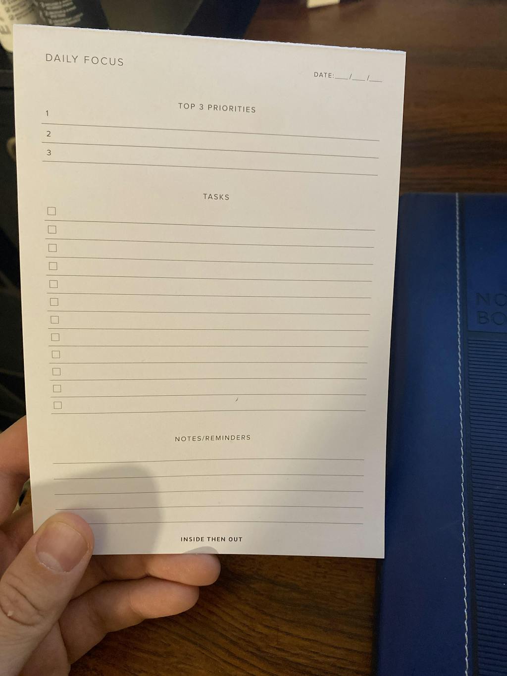 Daily Focus Notepad – Inside Then Out