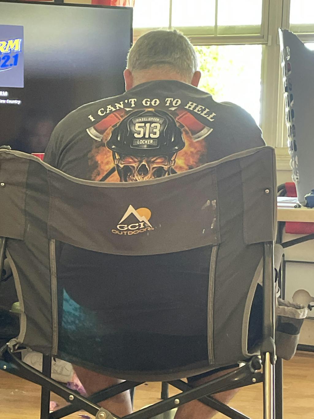 Firefighter Shirt I Can't Go To Hell The Devil Still Has A Restraining ...