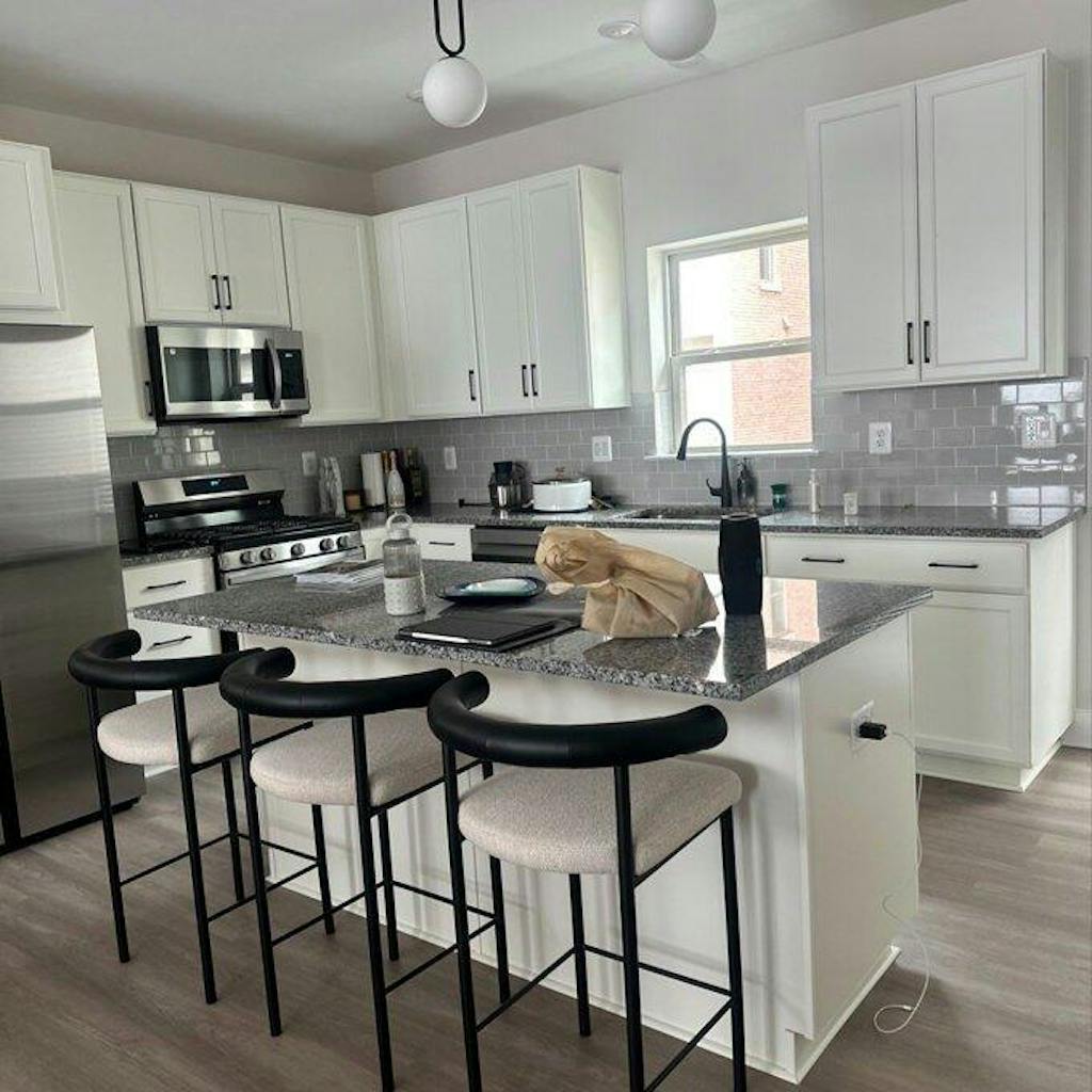 Ignatius Modern Bar Stool Black and White - Modern Seating