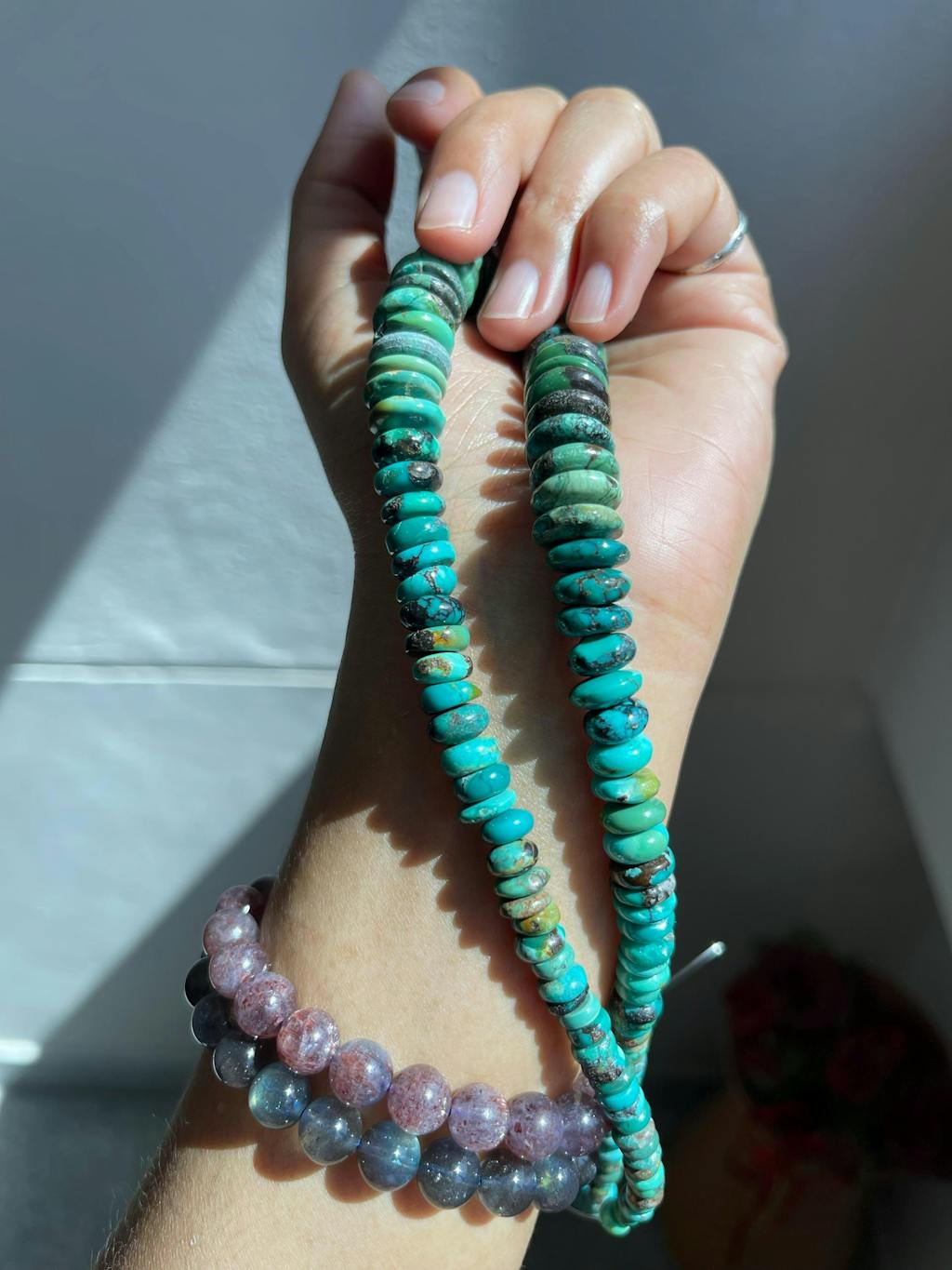 Genuine Natural Blue Green Dragon Skin Turquoise Graduated Smooth Rond ...