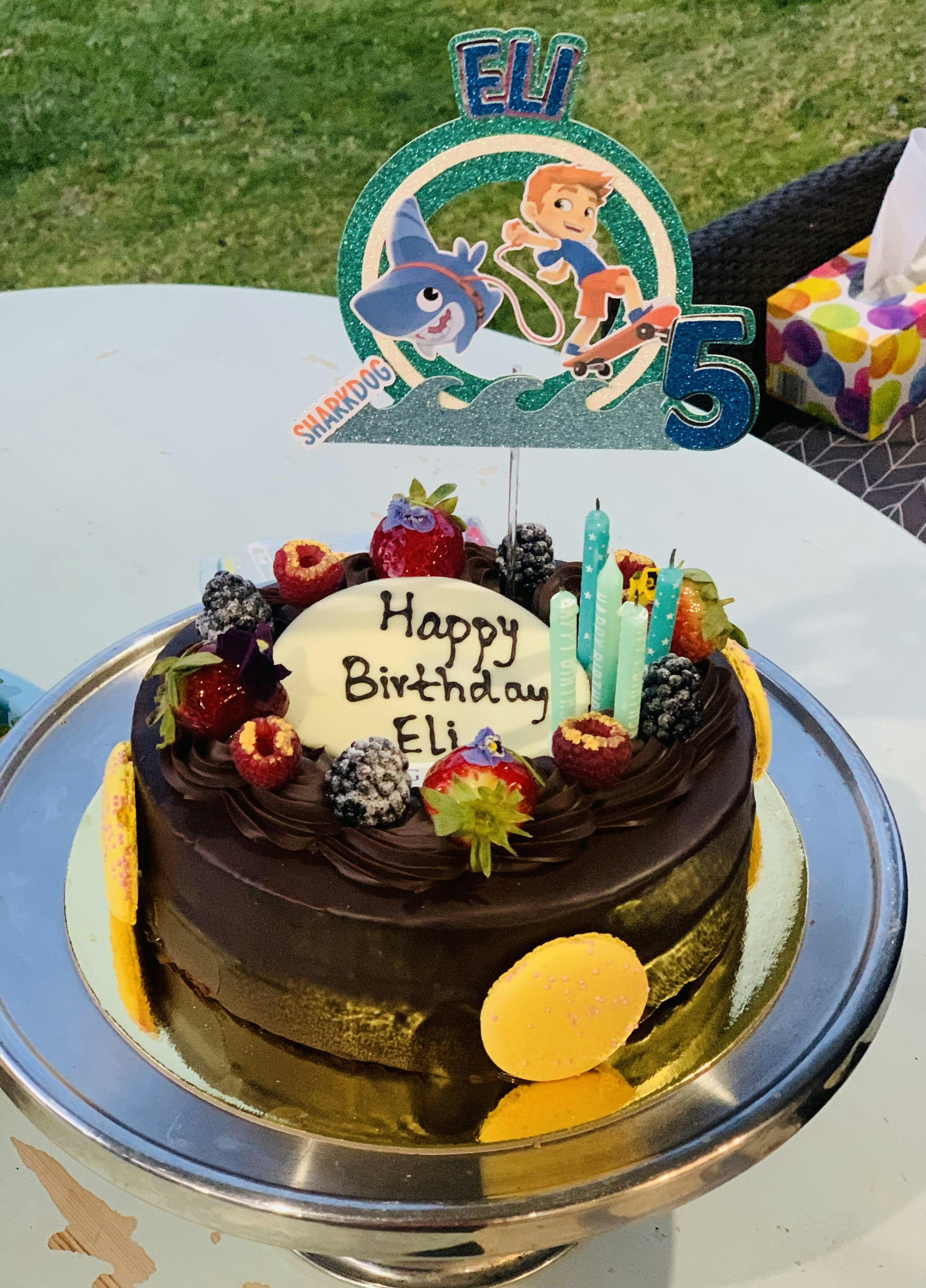 Shark Dog Cake Topper with name and age - Itty Bitty Cake Toppers