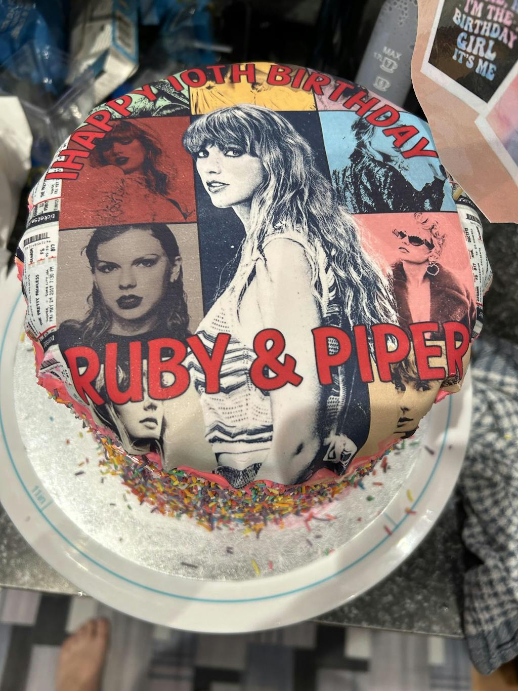 Taylor Swift Collage Round Edible Cake Topper Itty Bitty Cake Toppers
