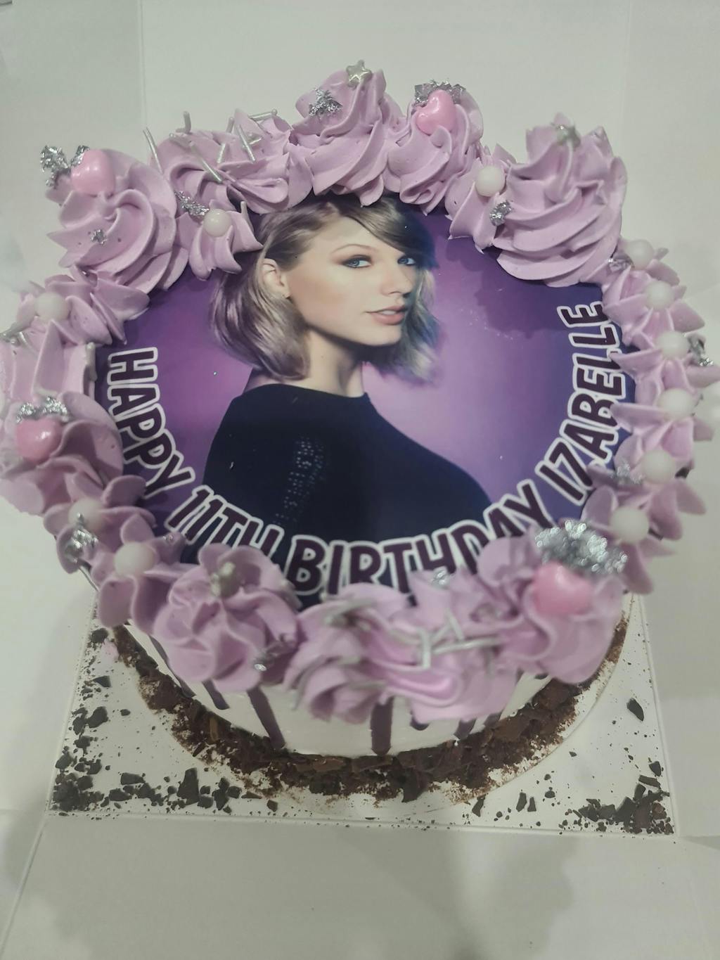 Taylor Swift Round Edible Cake Topper - Itty Bitty Cake Toppers