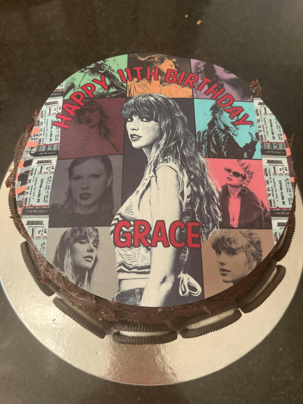 Taylor Swift Collage Round Edible Cake Topper Itty Bitty Cake Toppers