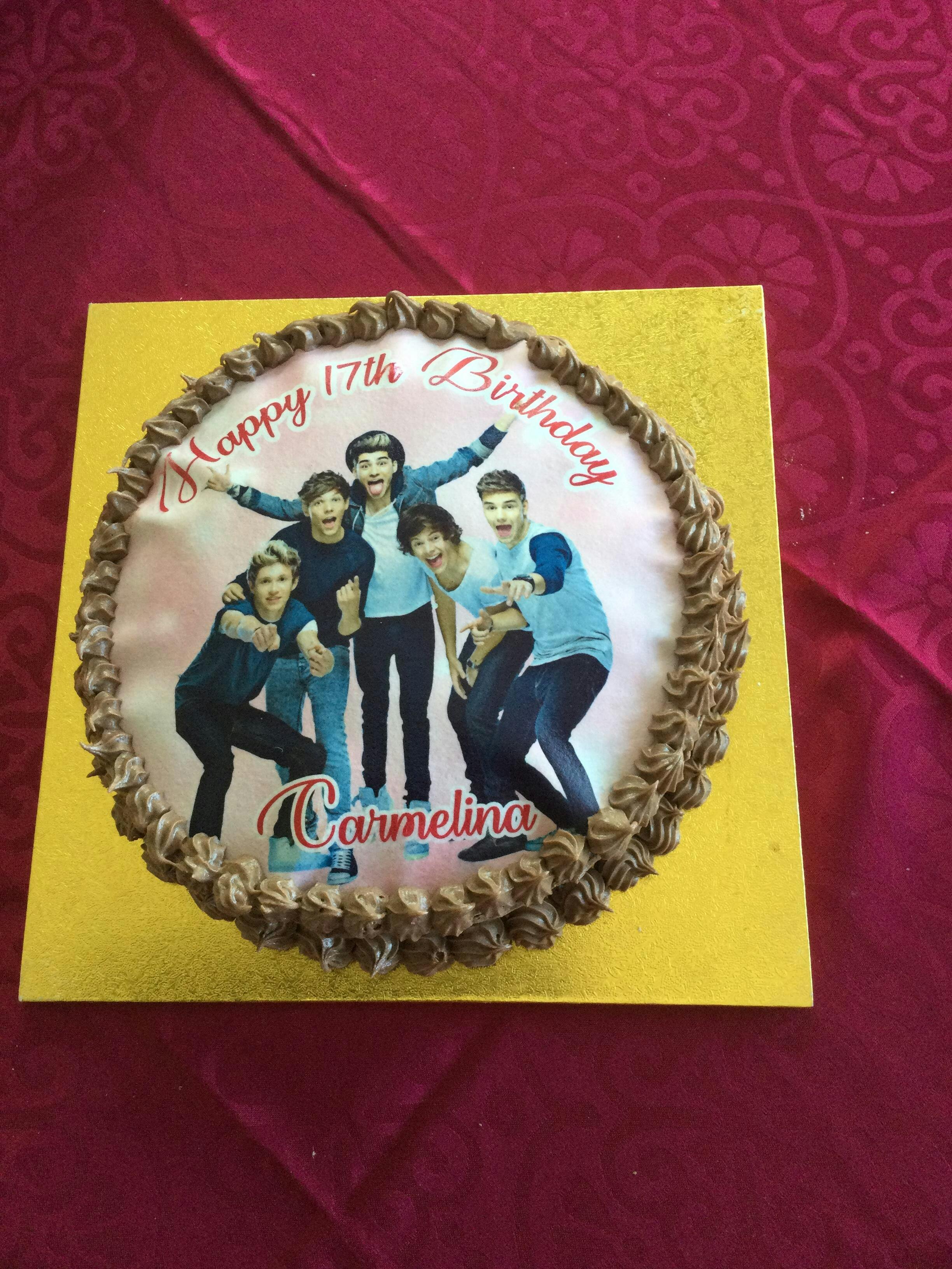 One Direction Round Edible Cake Image - Itty Bitty Cake Toppers