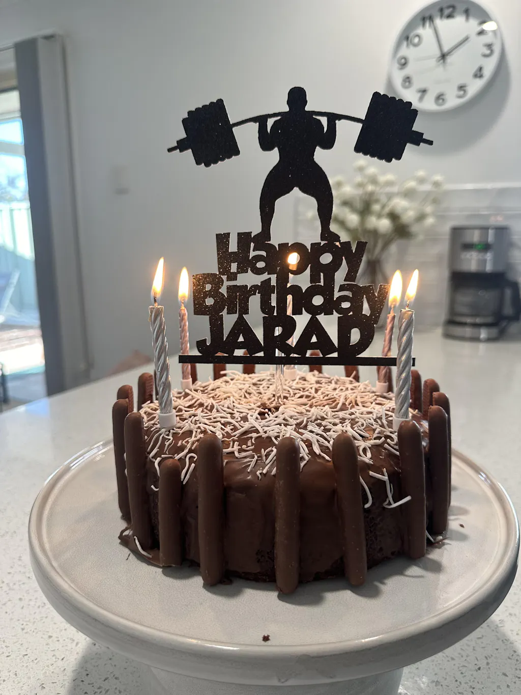 Weight Lifter Gym Cake Topper - Itty Bitty Cake Toppers