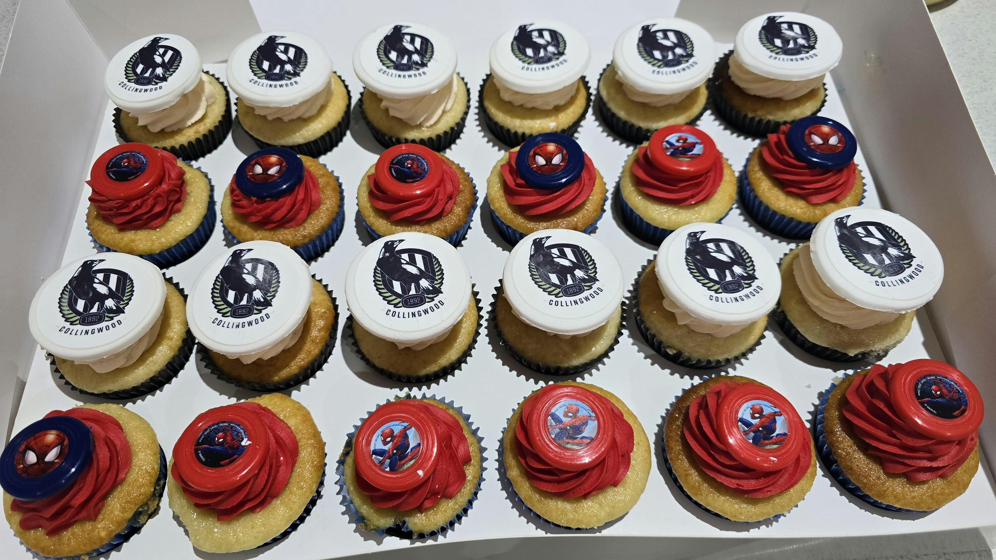 Collingwood Magpies AFL themed Edible Cupcake Toppers - Itty Bitty Cake ...