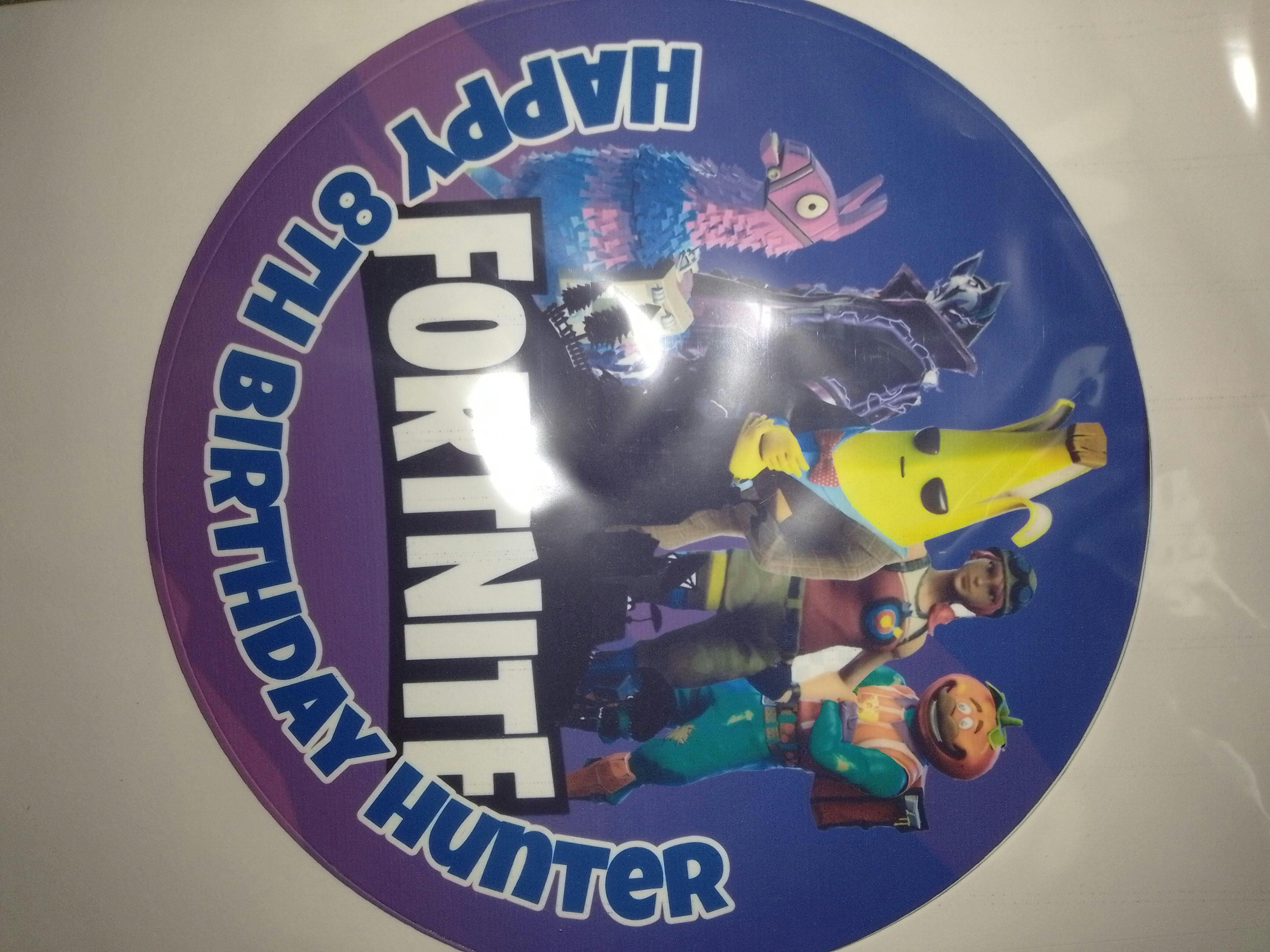 FORTNITE Round Cake Topper Edible - Itty Bitty Cake Toppers