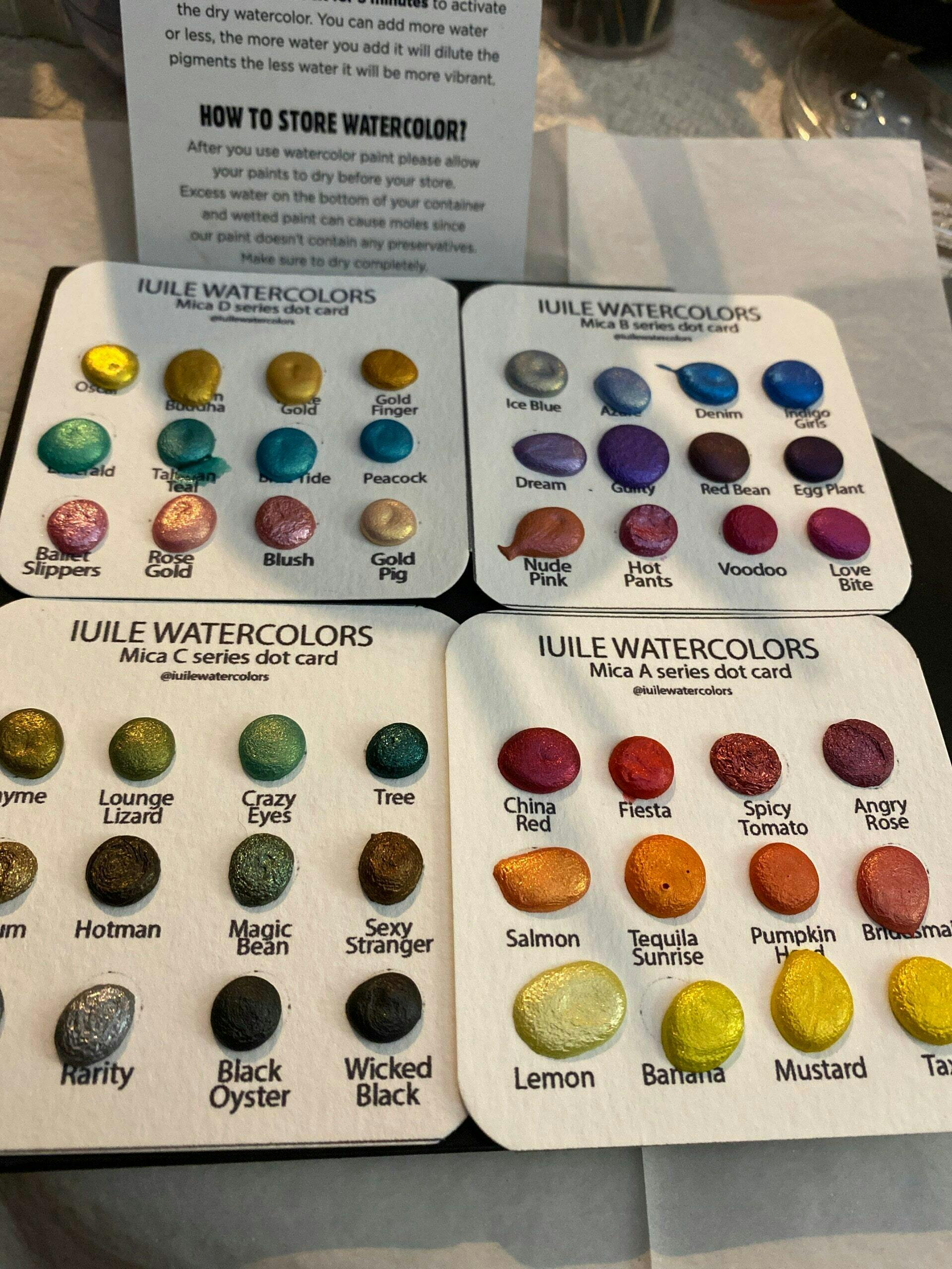 Mica Dot Card Tester Sampler Watercolor Shimmer Glittery Paints – IUILE