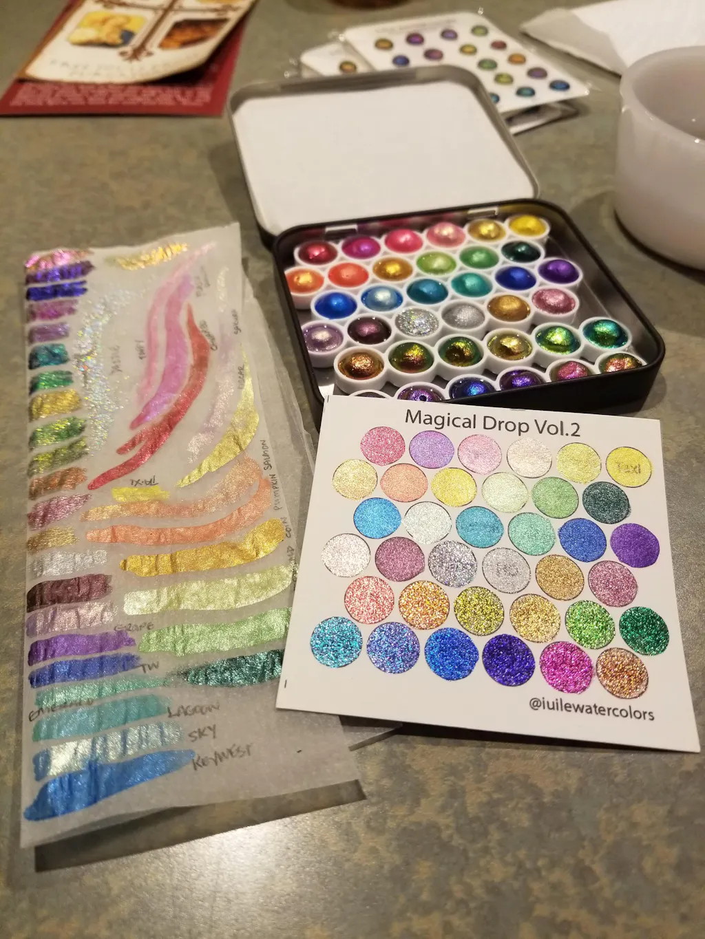 Vol.2 Magical Drop Tiny Sampler set Handmade Shimmer Hologram Color sh ...