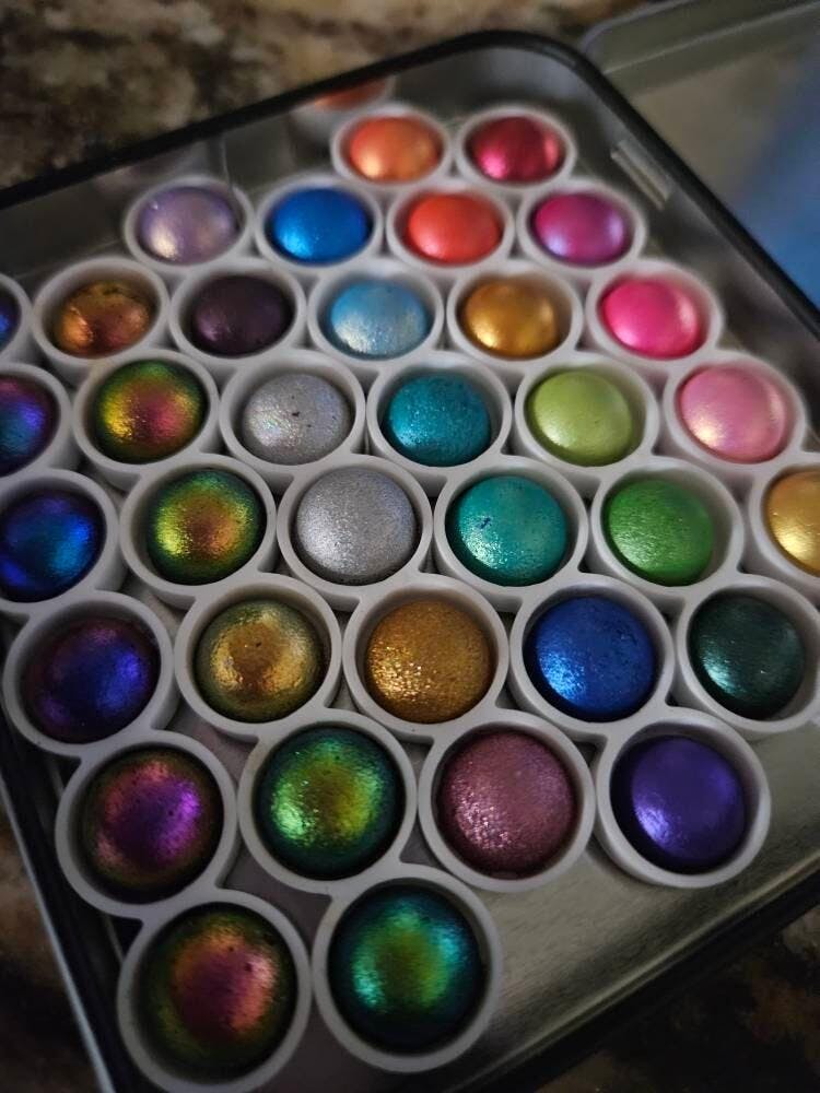 Vol.2 Magical Drop Tiny Sampler set Handmade Shimmer Hologram Color sh ...