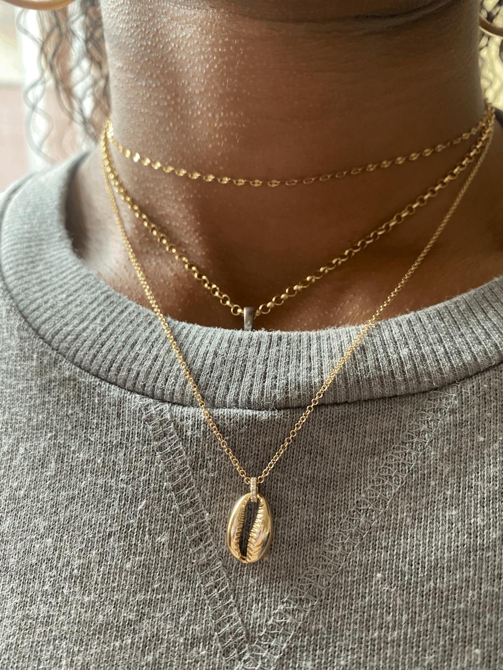 14K Gold Cowrie Shell Diamond Necklace – IZAKOV