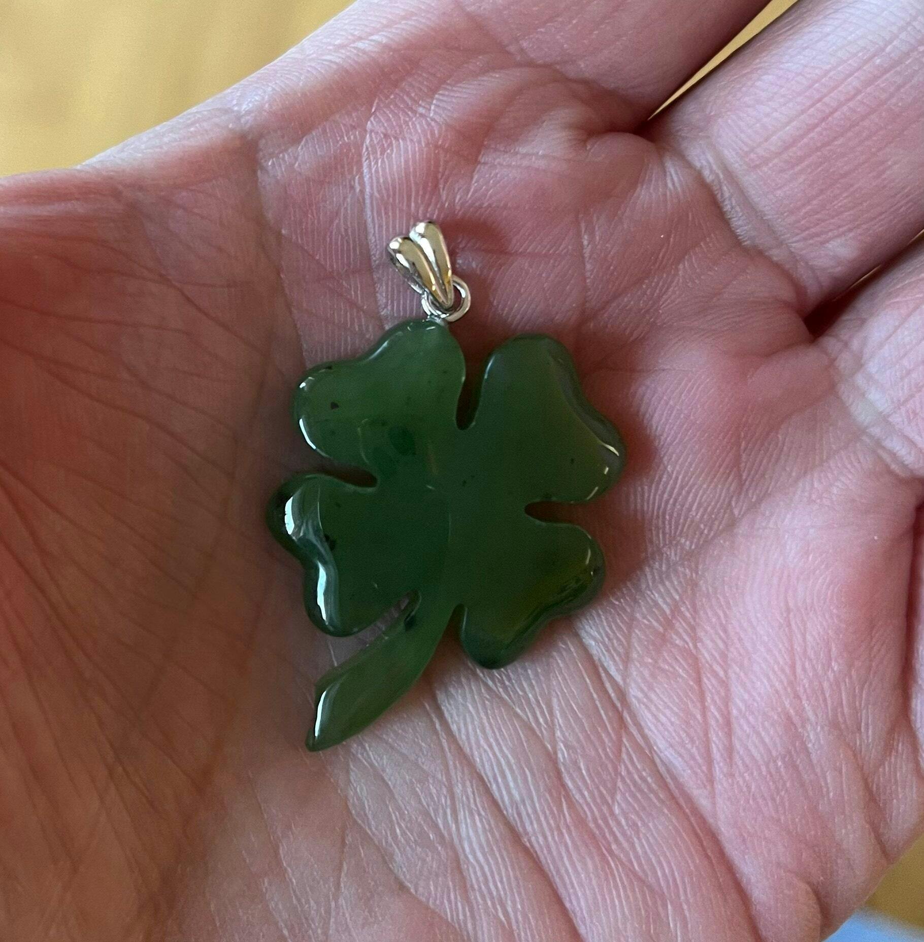 Canadian Nephrite Jade 4 Leaf Clover, 2175 – Jade Mine Canada