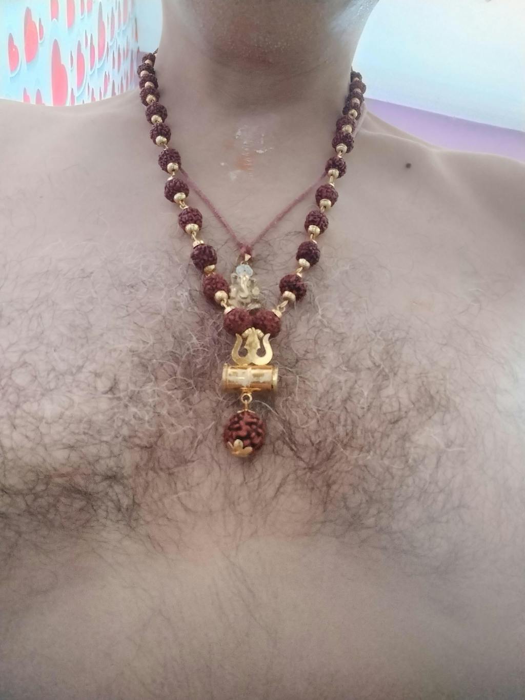 Gold Plated Rudraksha Trishool Necklace – Japam